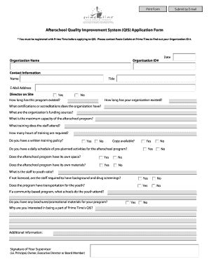 Fillable Online Primetimepbc Afterschool Quality Improvement System Qis