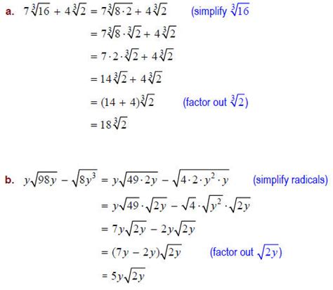 adding radical expressions algebra helper