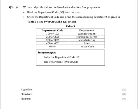 solved q5 i write an algorithm draw the flowchart and