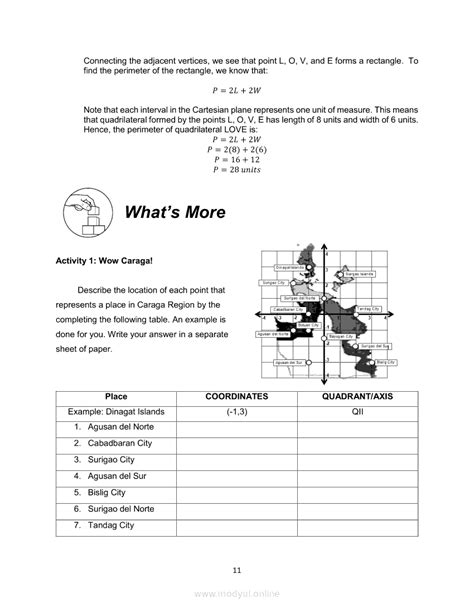 math 8 module 6 illustrating a rectangular coordinate system grade 8 modules