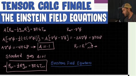 the einstein field equations tensor calc finale youtube