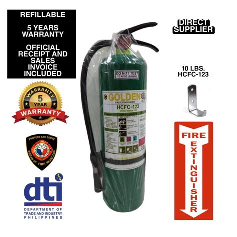 Fire Extinguisher 10 Lbs HCFC 123 5 Years Warranty Refillable