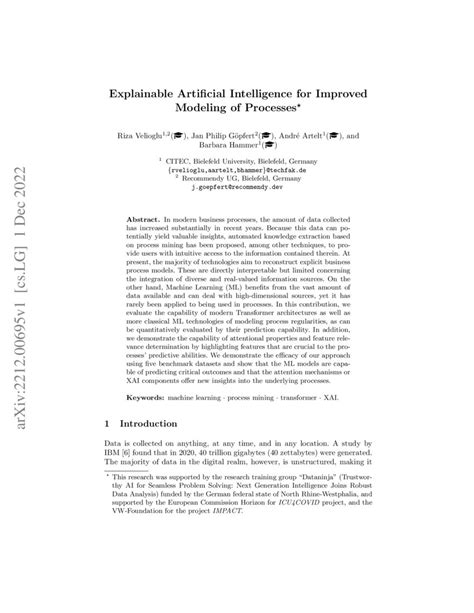 Explainable Artificial Intelligence For Improved Modeling Of Processes