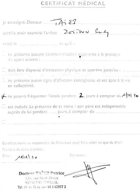 Lettre De Motivation Faux Certificat Medical A Imprimer