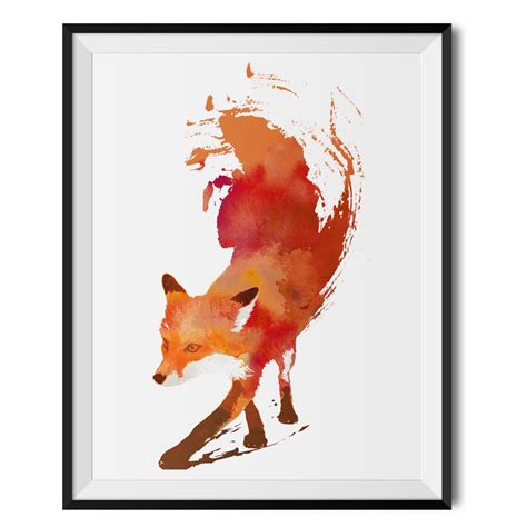 Fox Print Red Fox Watercolour Print Fox Art Print Fox Etsy