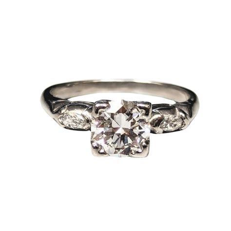 Antique Estate Consignment Vintage Platinum Engagement Ring 100 209