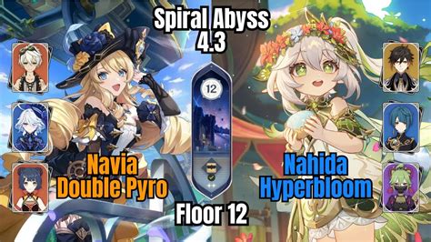 C0 Navia C2 Furina Double Pyro C0 Nahida Hyperbloom Spiral Abyss