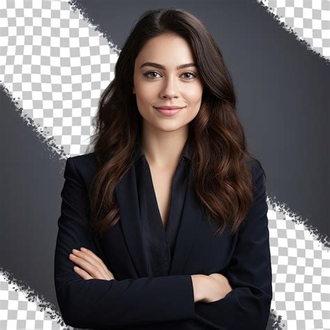 Retrato De Estudio De Una Joven Empresaria Sonriente Con Una Chaqueta Y