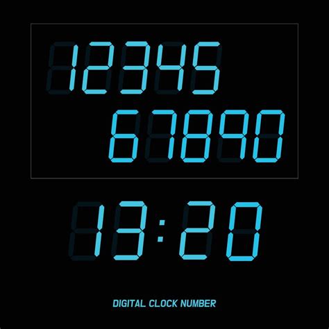 Digital Clock Number Setting Vector Illustration Vector Art