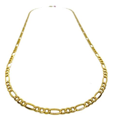 Cadena De Oro Italiano 14k Hombre Dama Figaro 3x1 3 5mm 55cm Meses