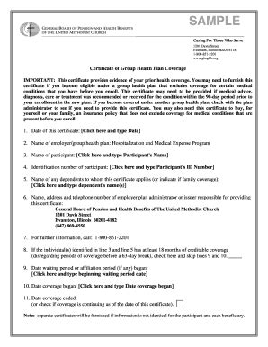 Certificate Of Creditable Coverage Fill Online Printable Fillable