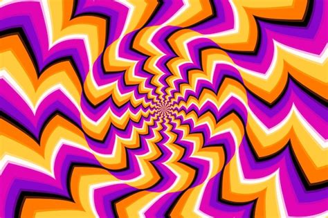 Psychodeliczny złudzenie optyczne Premium Wektor