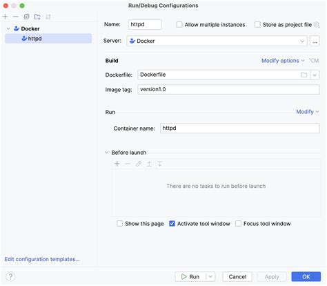 Dockerfile Run Configuration PyCharm Documentation