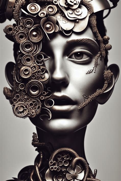 Cyberpunk Sculpture With Insanely Detailed Eyes Creative Fabrica