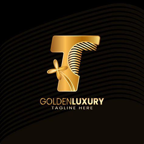 Luxury Gold Letter T Logos Vintage Decorative Design 22173352 Vector