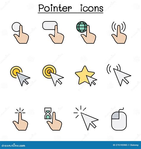 Pointer Click Icon Big Collection Clicking Cursor Pointing Hand