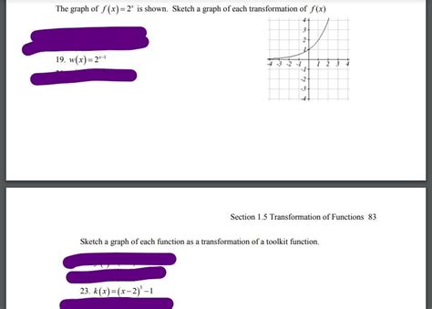 solved the graph of f x 2x is shown sketch a graph of each