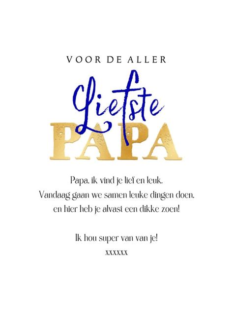 Liefdevolle Vaderdagkaart Liefste Papa Hartjes Kaartje2go
