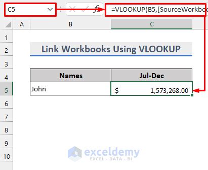 How To Link Two Workbooks In Excel Methods Exceldemy