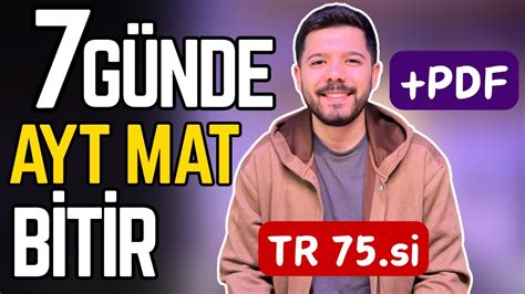 1 Haftada AYT MAT Bitirme Kampı Sıfırdan 30 Net Kanıtlı Konu