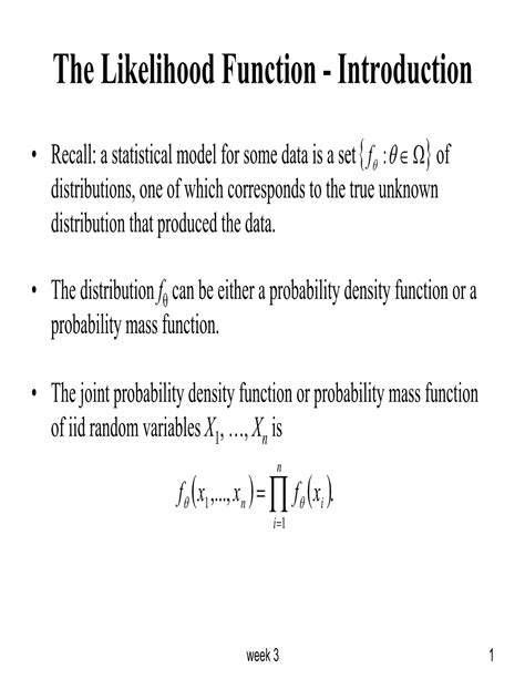 the likelihood function introduction docslib
