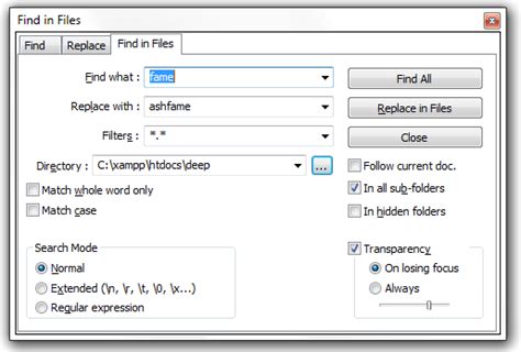 search and replace text in multiple documents quickly