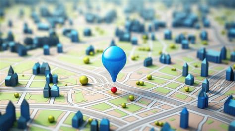 Ilustración 3d de la ubicación del mapa de pines Foto Premium