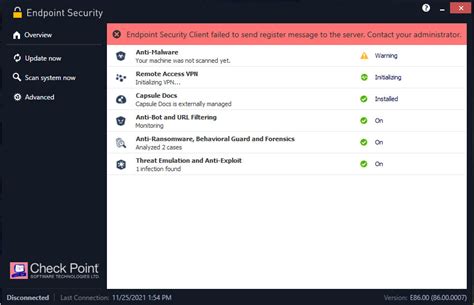 Endpoint Security Client Failed To Send Register M Check Point