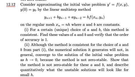 solved 12 15 determine the order of the linear multistep