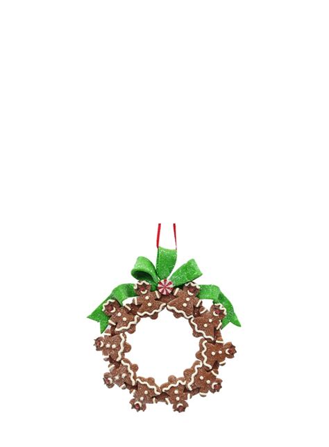 Ornament Gingerbread Wreath Ribbon St Nicholas Christmas Cave