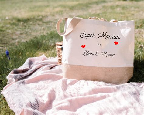 Sac cabas personnalisé Super Maman Bouille d amour