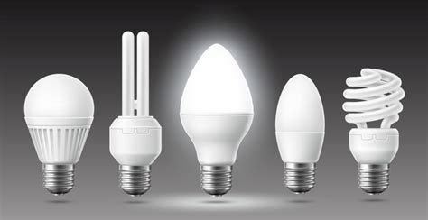 Realistic Led Light Bulb Isolated Different Bulb Png And Vector With