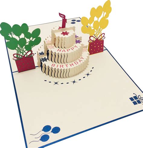 Amazon Happy Birthday Cake Pop Up Card By Devine Popup Cards D