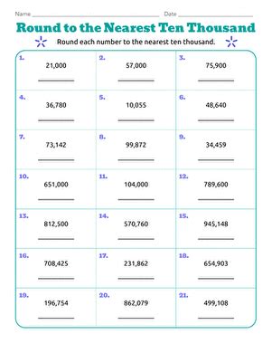 Rounding To The Nearest Ten Thousand Worksheet Have Fun Teaching