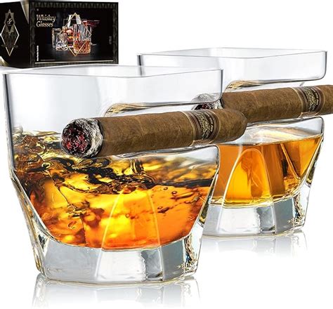 NEW PACIFIC YOUYAH Set 2 Bicchieri Da Whisky In Cristallo Con Incavo