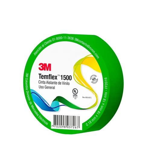 CINTA 3M TEMFLEX 1500 X 18 MTS VERDE Edelco