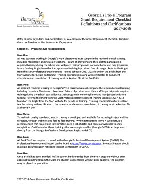 Fillable Online Grant Requirement Checklist Fax Email Print PdfFiller