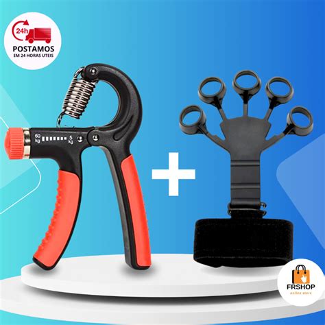 Kit Hand Grip de Dedo Flexor de Punho Ajustável Fisioterapia