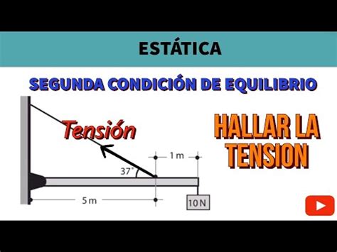 Est Tica Hallar La Tensi N Del Cable Que Sujeta A La Barra Homog Nea