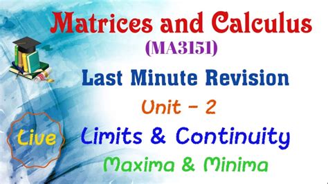 matrices and calculus limits and continuity maxima and minima youtube