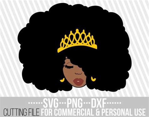 Black Woman With Crown Svg Afro Queen Svg Melanin Afro Etsy Polska