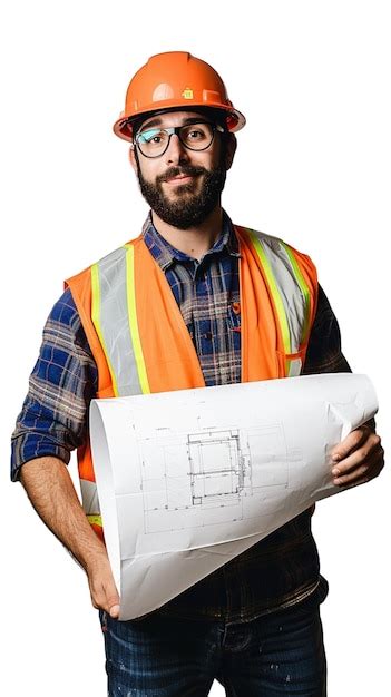 Trabajador De La Construcci N Con Casco De Seguridad Y Dibujo De