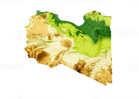 Libia mapa sombreado alivio color altura mapa 3d ilustración 27720881 PNG