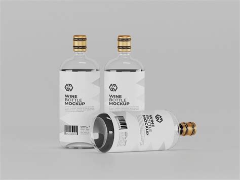 Premium Psd Wine Bottle Mockup