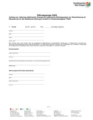 Ausfüllbar Online Auftrag zur Lieferung elektrischer Energie fr Fax