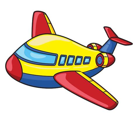 Caricatura de avión Vector Premium