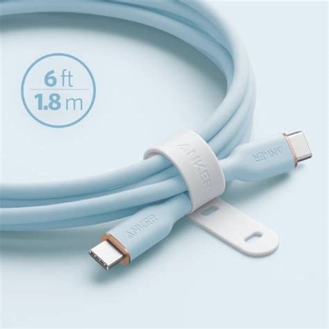 Anker PowerLine III Flow USB C To USB C 100W 1 8m Blue Alpha Store Kuwait