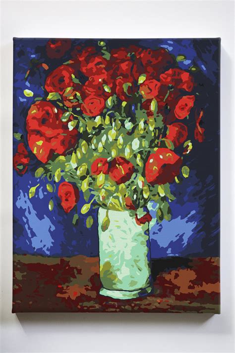 Wazon Z Makami Van Gogh Kwiaty Bukiet Malowanie Po Numerach