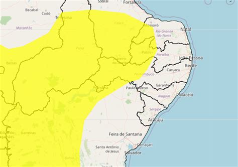 Inmet emite alerta amarelo de baixa umidade para 83 cidades da Paraíba