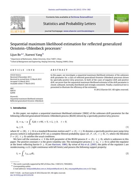 pdf sequential maximum likelihood estimation for reflected generalized ornstein uhlenbeck